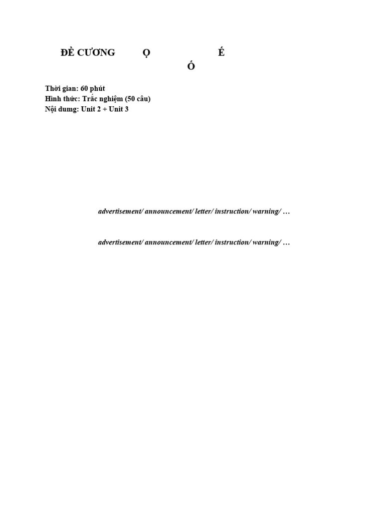 Đề Cương Kt Hki - Anh12 | PDF