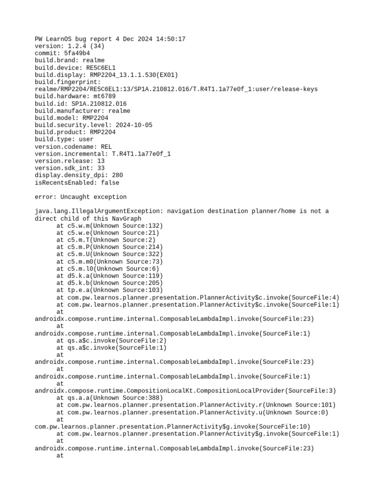PW LearnOS Bug Report 4 Dec 2024 14:50:17 | PDF | Software | Java Specification Requests