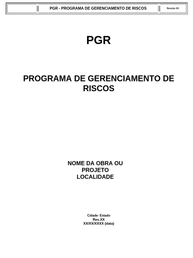 Modelo PGR | PDF | Desenvolvimento profissional | Avaliação de risco