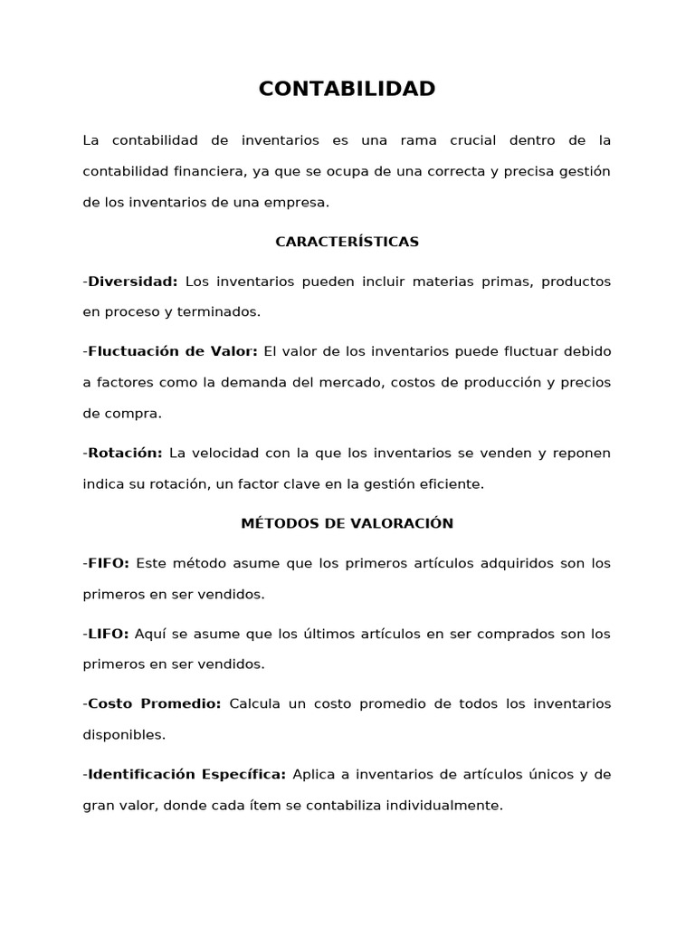 Contabilidad de Inventarios: Claves y Métodos | PDF