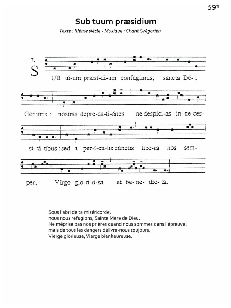 Sub Tuum Praesidium | PDF
