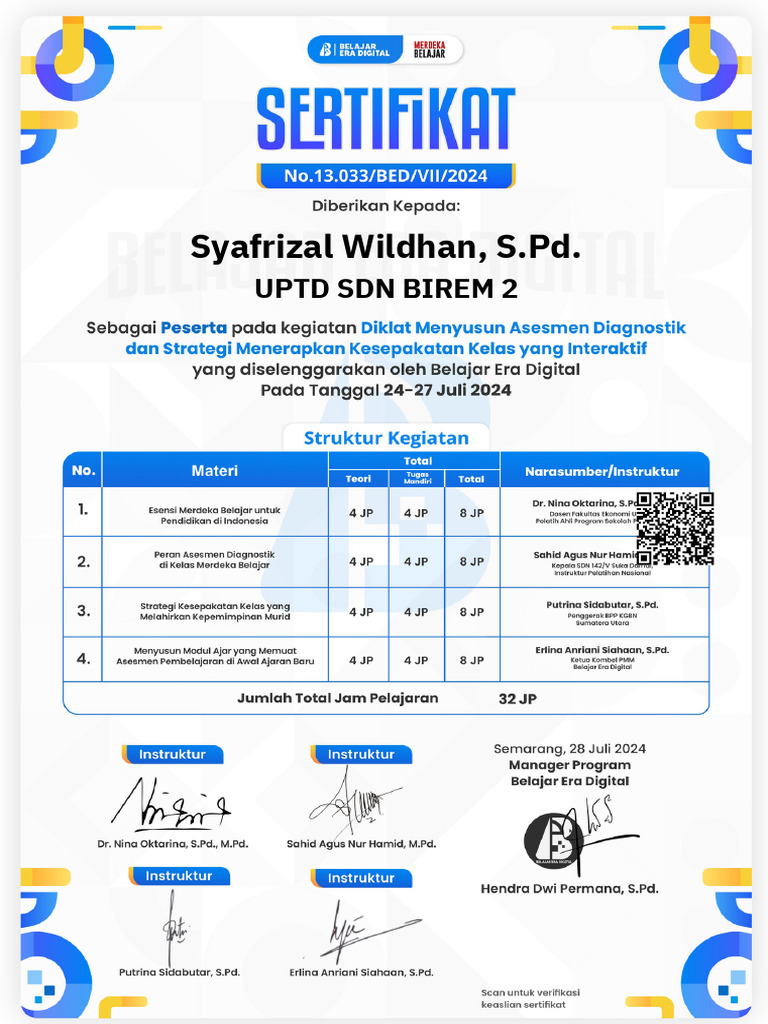 Sertifikat - Yudi Santoso, S.Pd-2.pdf - 20250113 - 101256 - 0000 | PDF