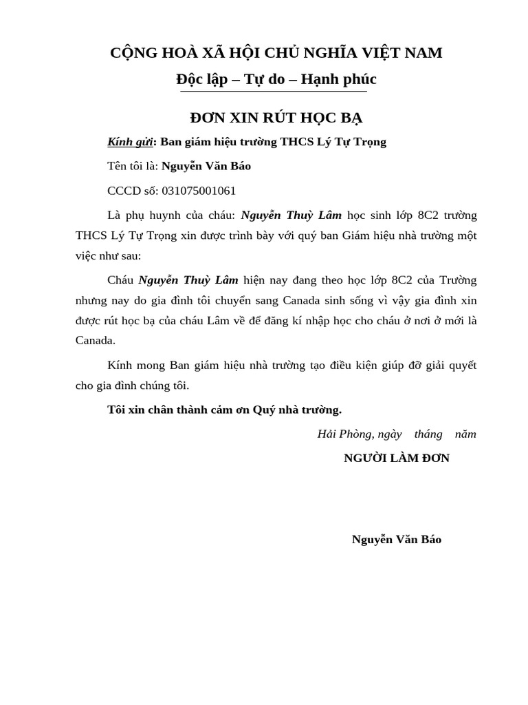 Don Xin Rut Hoc Ba | PDF
