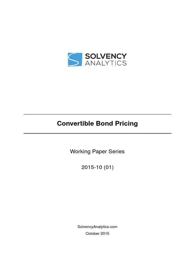 Solvencyanalytics Convertible Bond Pricing 2015 10 | PDF | Bonds ...