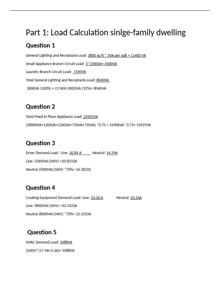 NEC Graded Project Load Calculations | PDF | Bathroom | Countertop