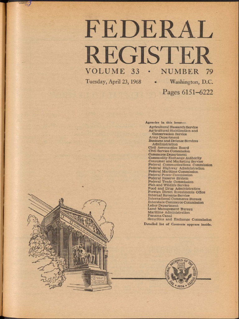 Federal Register April 23, 1968 | PDF | Rye | Oat