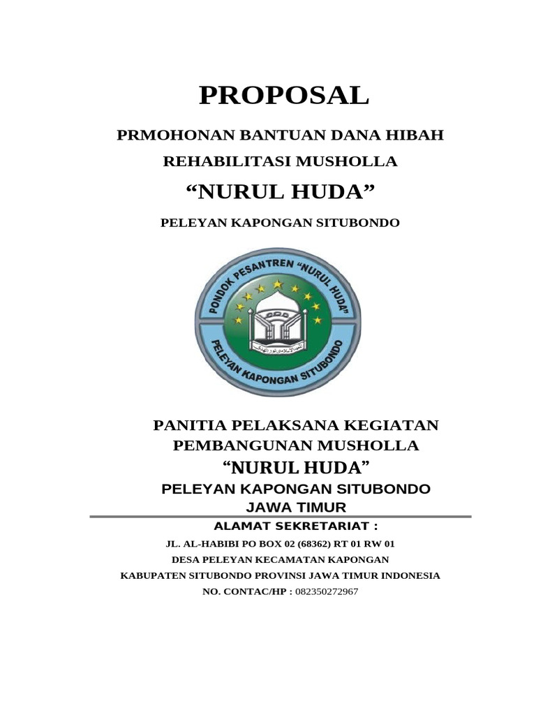 Proposal Dana Rehabilitasi Musholla Nurul Huda | PDF