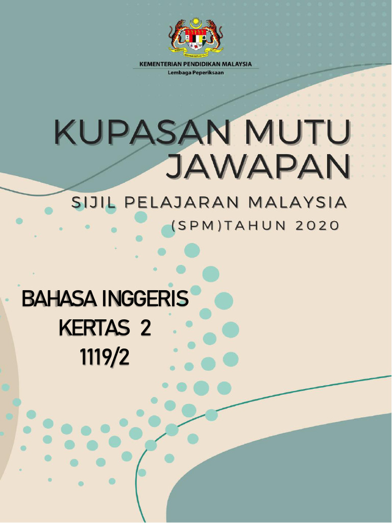 Bahasa Inggeris Kertas 2 1119 - 2 | PDF | Reading Comprehension | Question