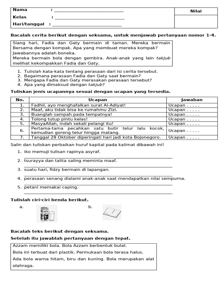 UTS SMT 1 BINDO KLS 2 | PDF