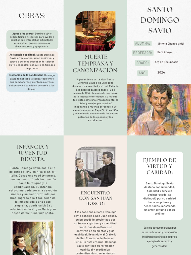 Santo Domingo Savio | PDF | Iglesia Católica