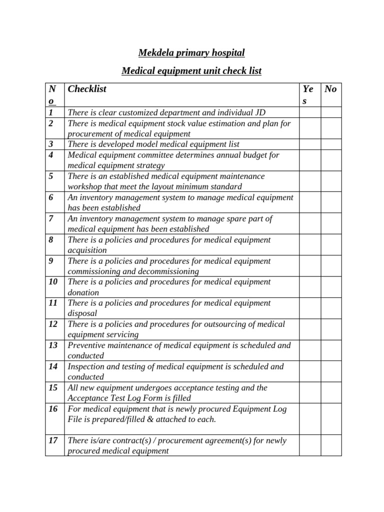 Checklist | PDF