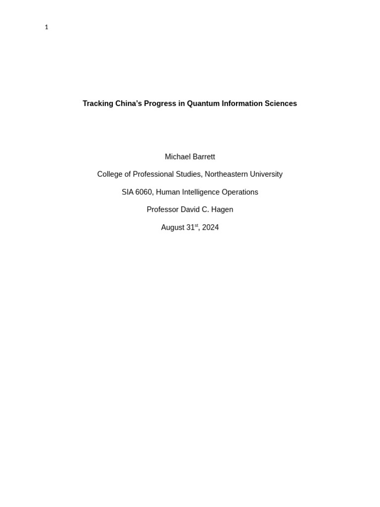 SIA 6060 Signature Assignment | PDF | Quantum Computing | Central ...