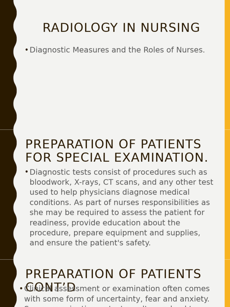 Radiology in Nursing | PDF | Cerebrospinal Fluid | Radiography