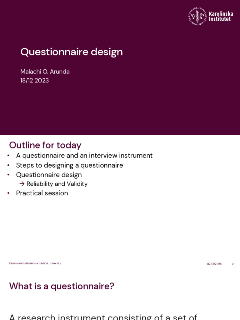 Introduction to_questionnaire design | PDF | Survey Methodology ...