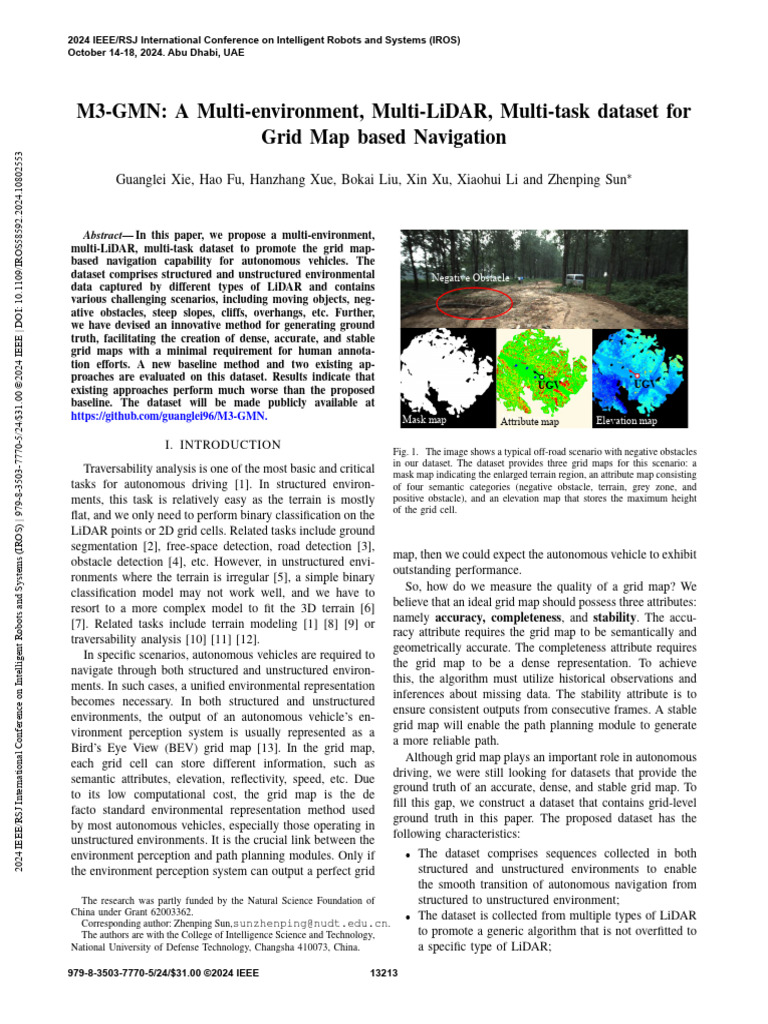 M3-GMN A Multi-Environment Multi-LiDAR Multi-Task Dataset For Grid Map Based Navigation | PDF ...