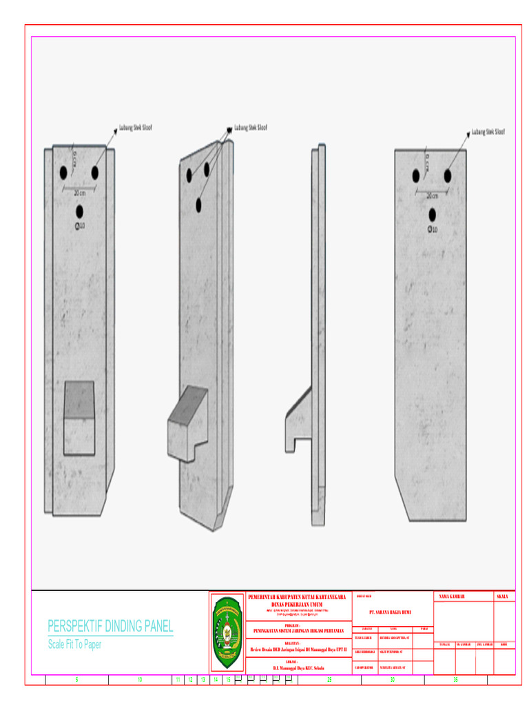 Perspektif Dinding Panel: Scale Fit To Paper | PDF