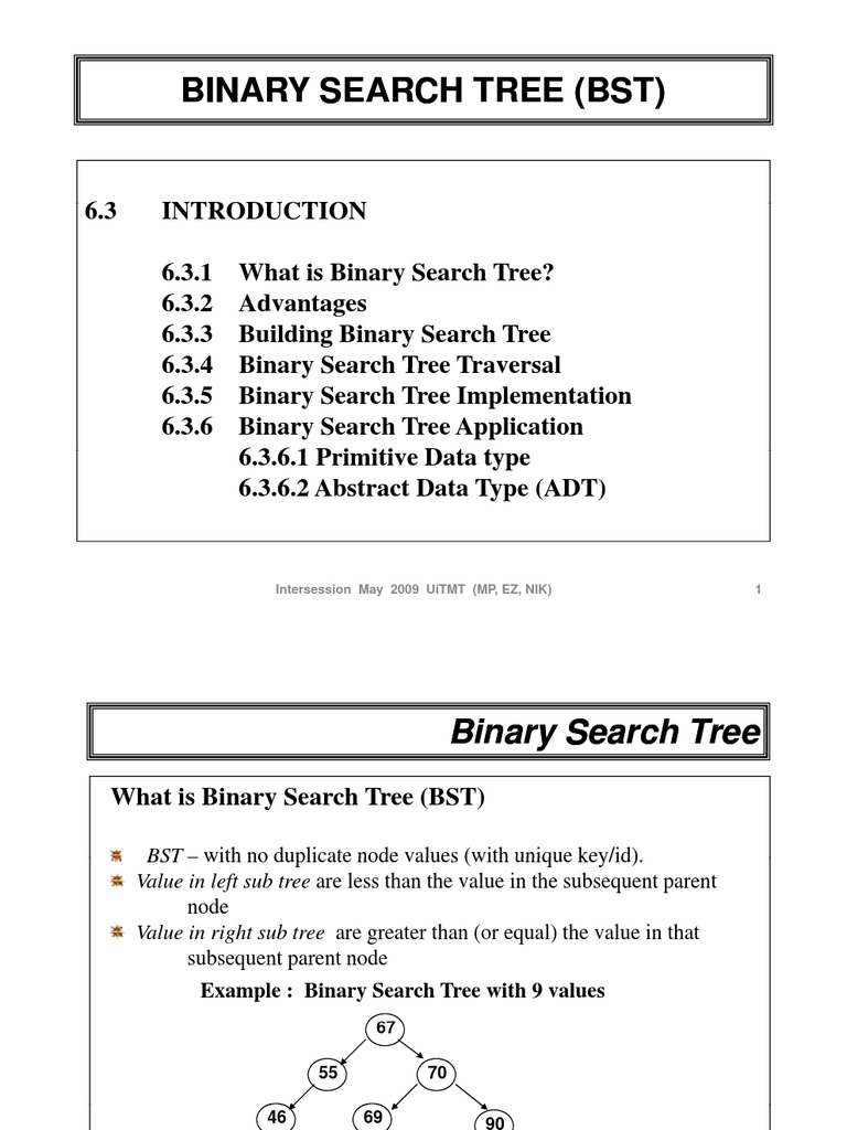 Binary Search Tree Bst Java Pdf Mathematical Concepts Discrete