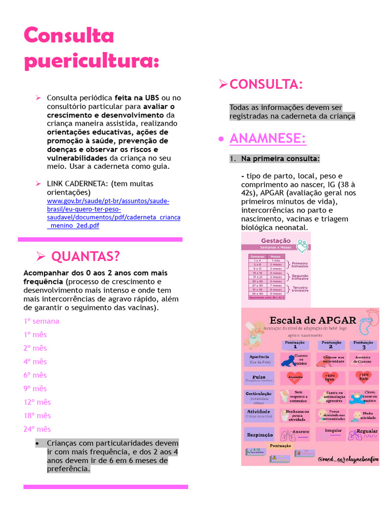 Guia Para a Consulta de Puericultura | PDF | Especialidades médicas ...