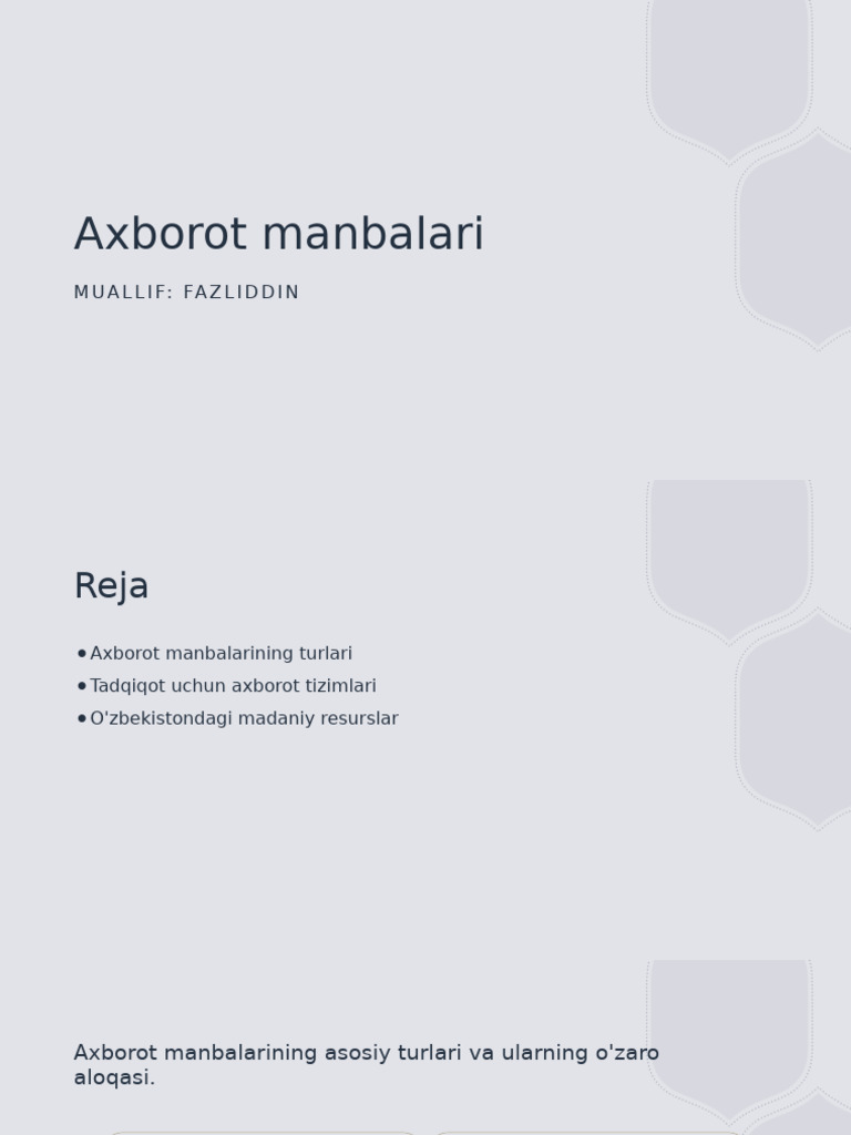 Axborot Manbalari | PDF