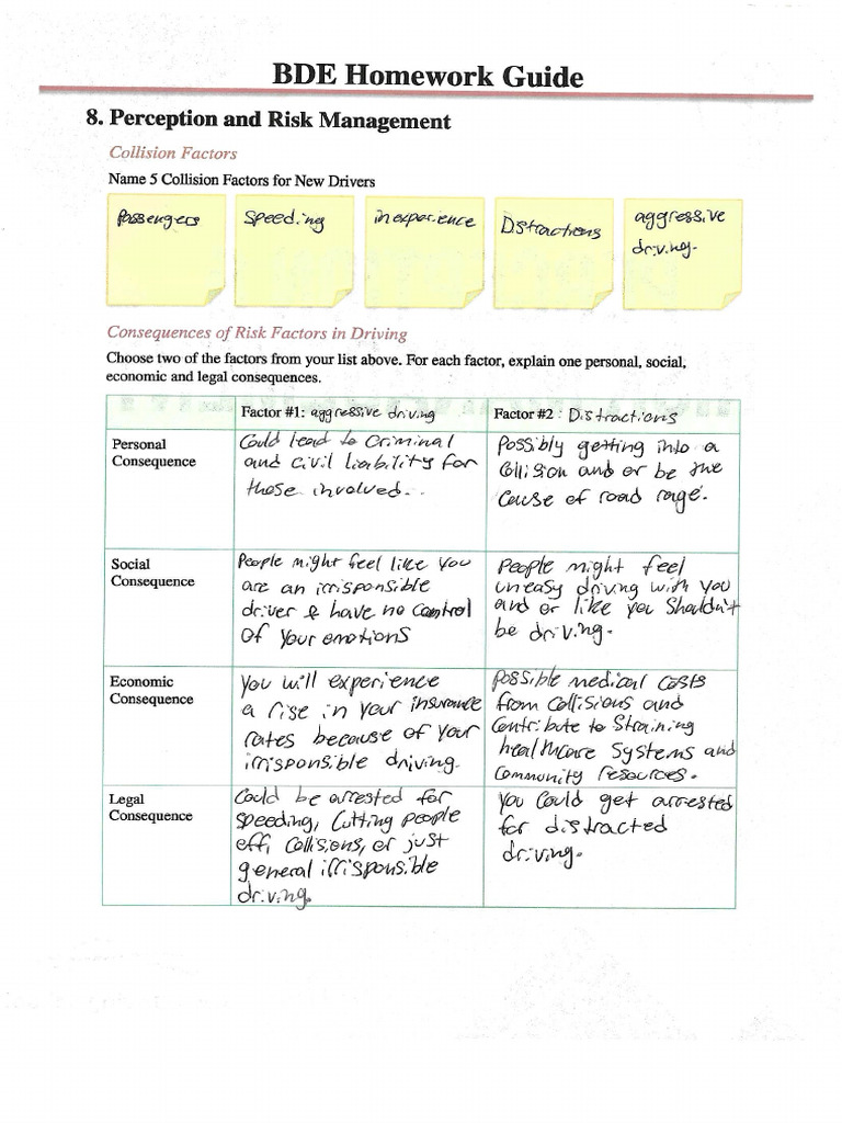 Homework 8 - Driving School | PDF