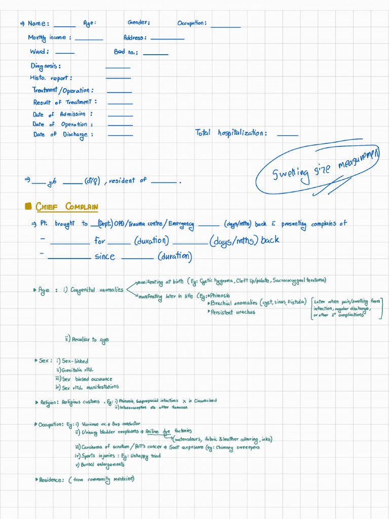 Surgery History Taking | PDF