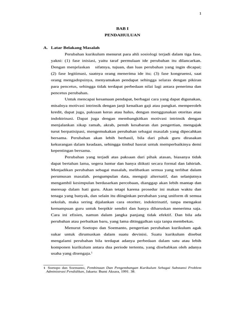 Prosedur Perbaikan Kurikulum Pendidikan | PDF