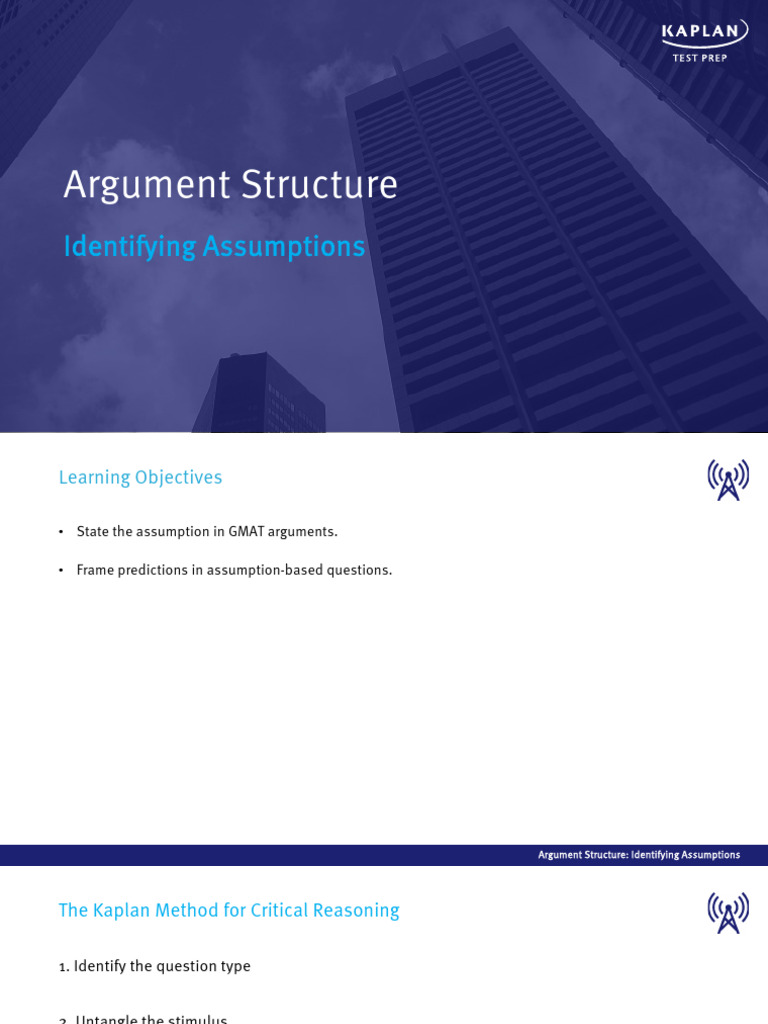 Argument Structure Identifying Assumptions | PDF | Argument | Canal