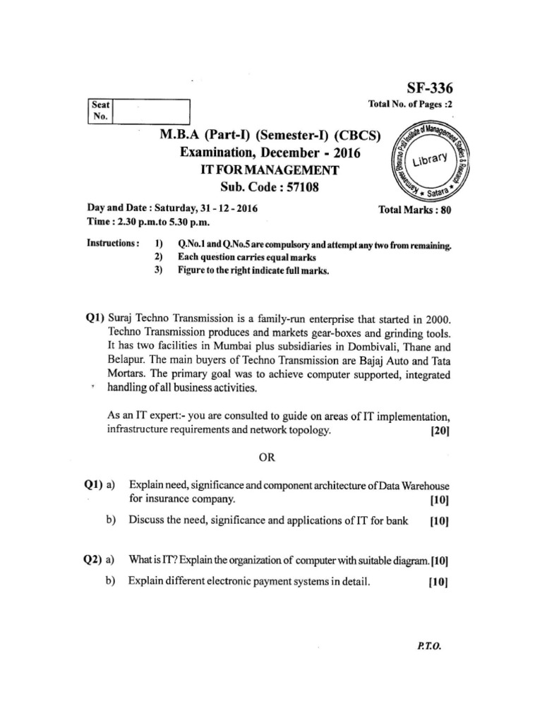 IT For Management Dec.2016 | PDF