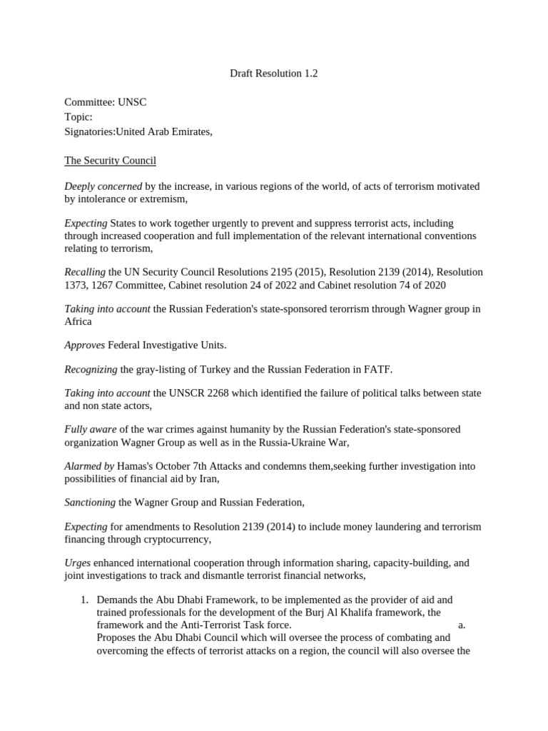 Draft Resolution 1.2 | PDF | Development Aid | United Nations Security ...