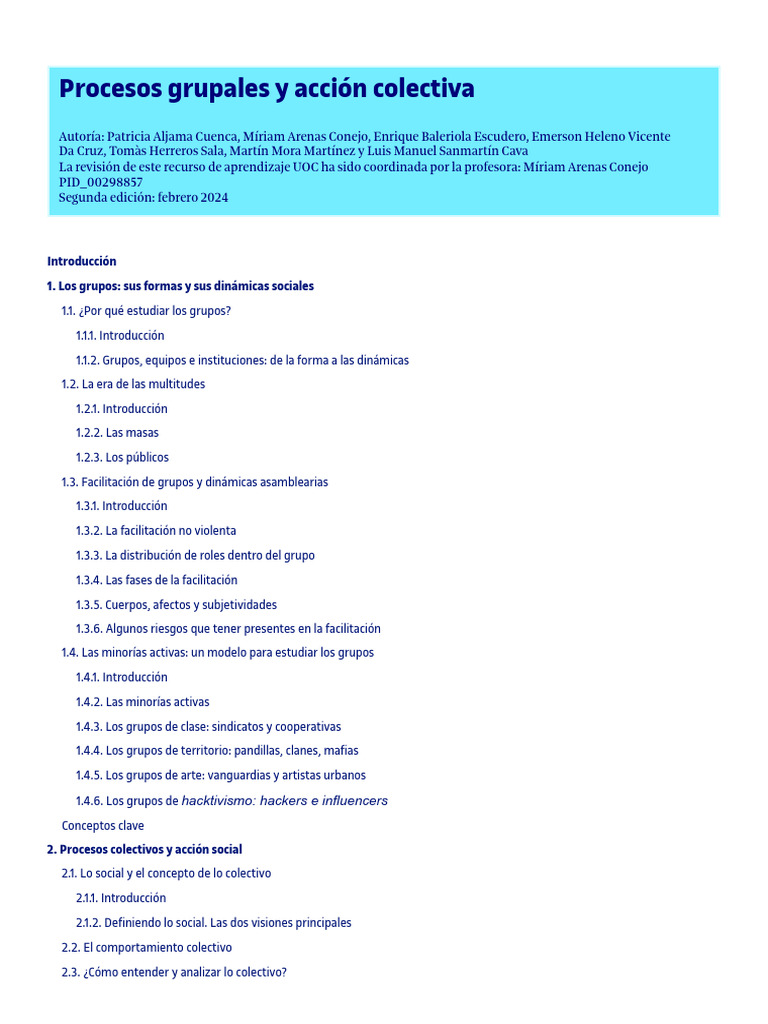 Procesos Grupales y Accion Colectivaa | PDF | Sicología | Sociedad