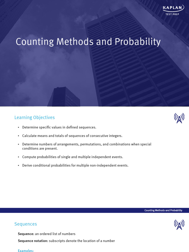 Counting Methods and Probability | PDF | Sequence | Probability