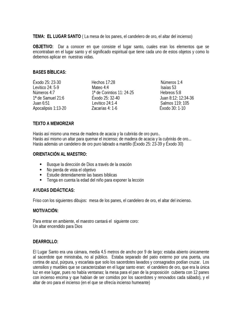 Elementos del Lugar Santo y su Significado | PDF | Cristo (título ...