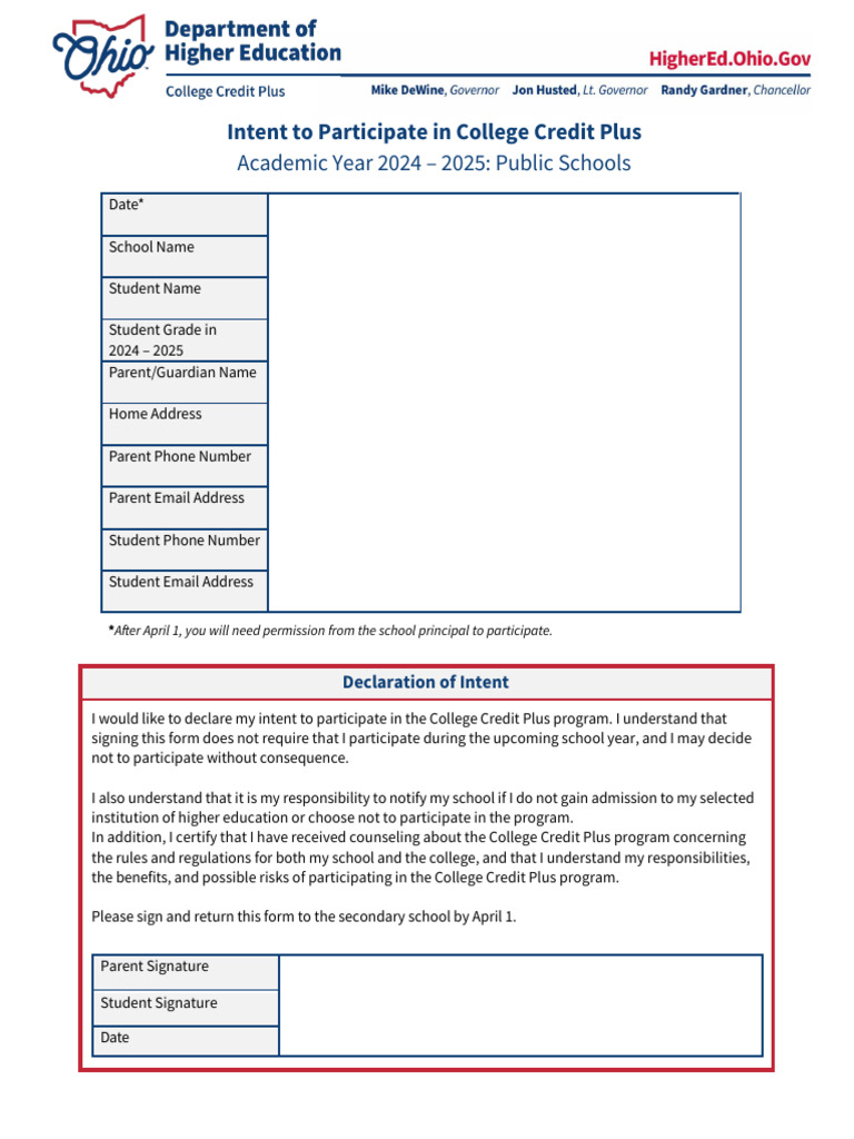 CCP Intent To Participate 2024-25 | PDF