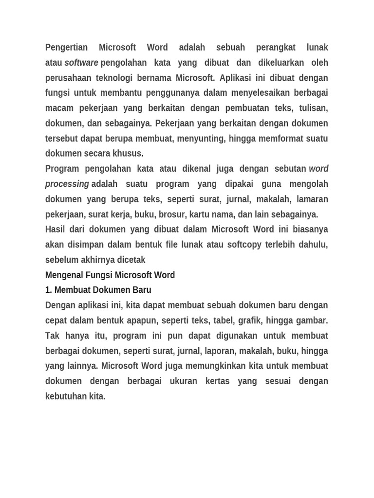 Pengertian Microsoft Word | PDF