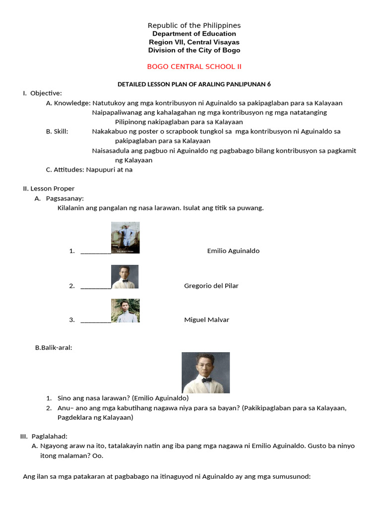 Detailed-Lesson-Plan-Of-Ap 6 Q1 W8 Cot | PDF