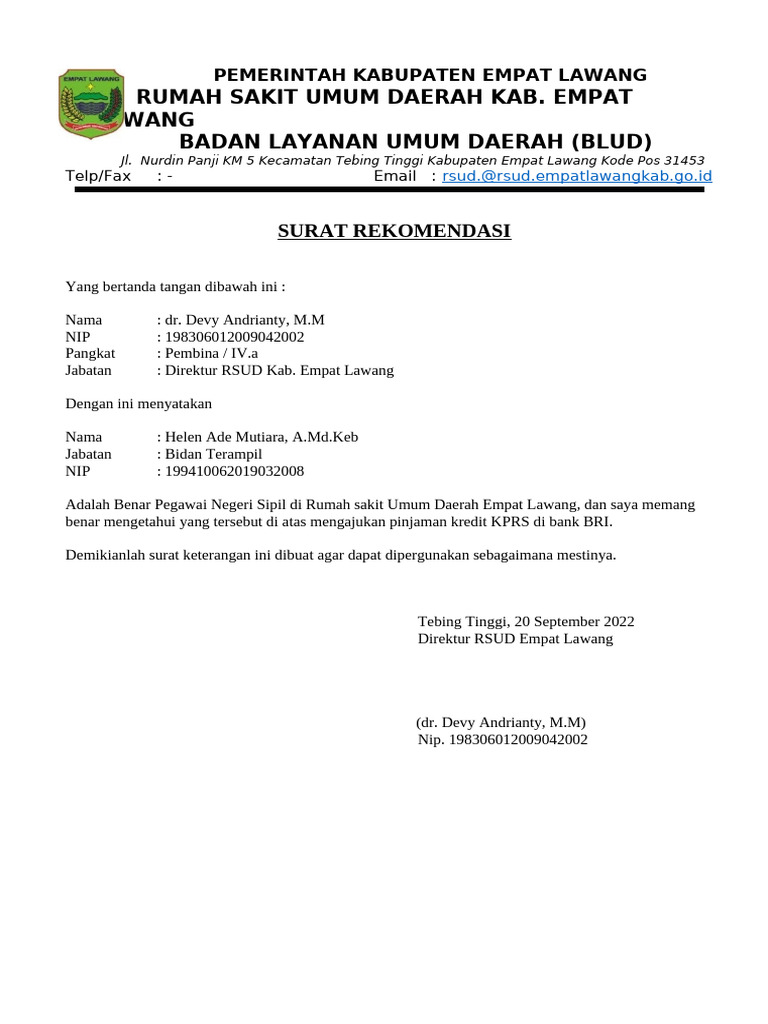 Kop Surat RSUD | PDF