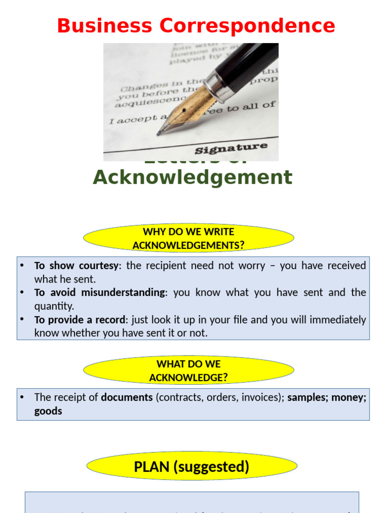 Business Acknowledgment Letters Guide | PDF | Receipt