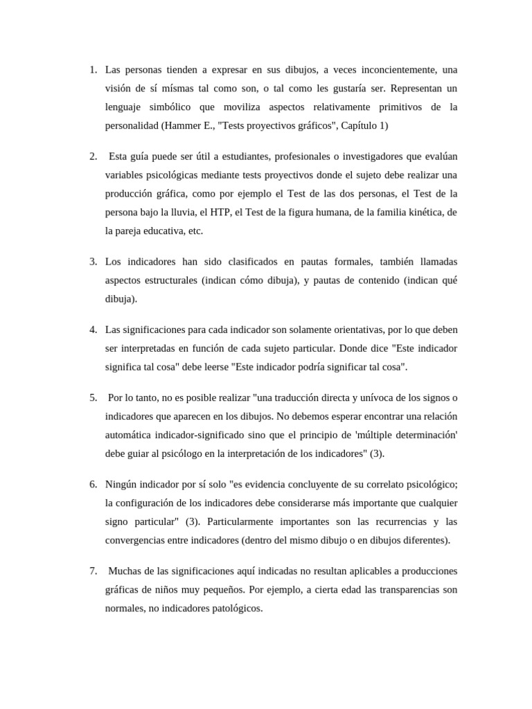 Guía de Interpretación de Tests Gráficos | PDF | Sicología | Pruebas ...
