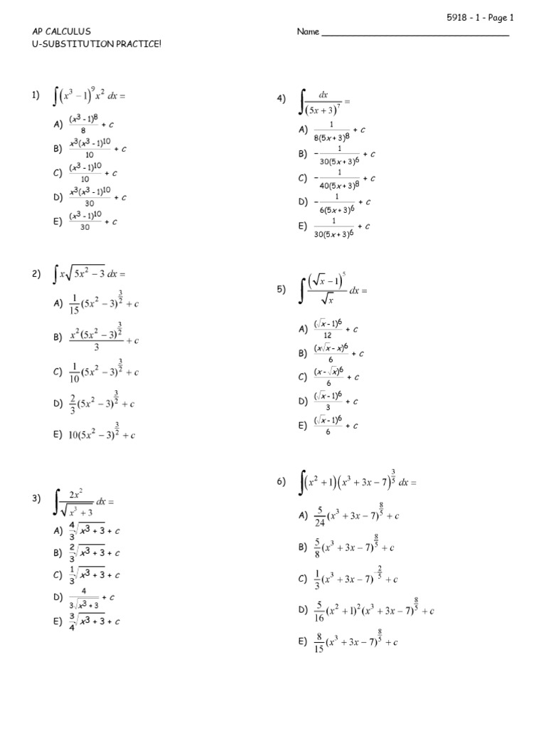 Integration 3 U-Sub | PDF