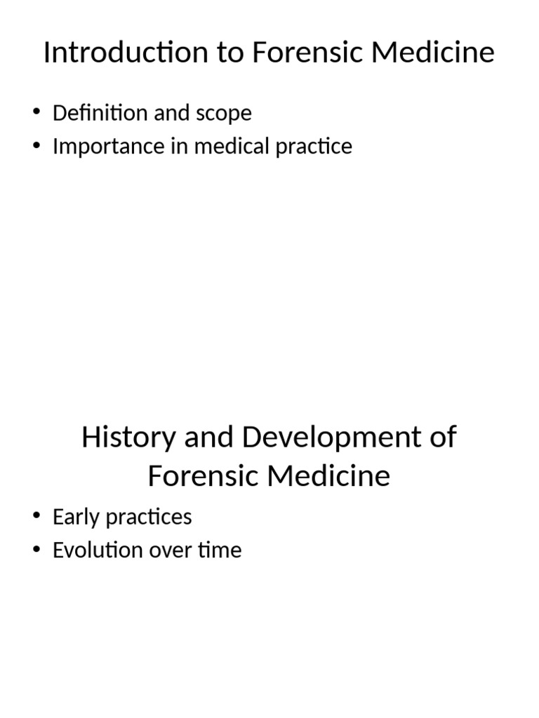 Forensic Medicine's Role in Healthcare | PDF