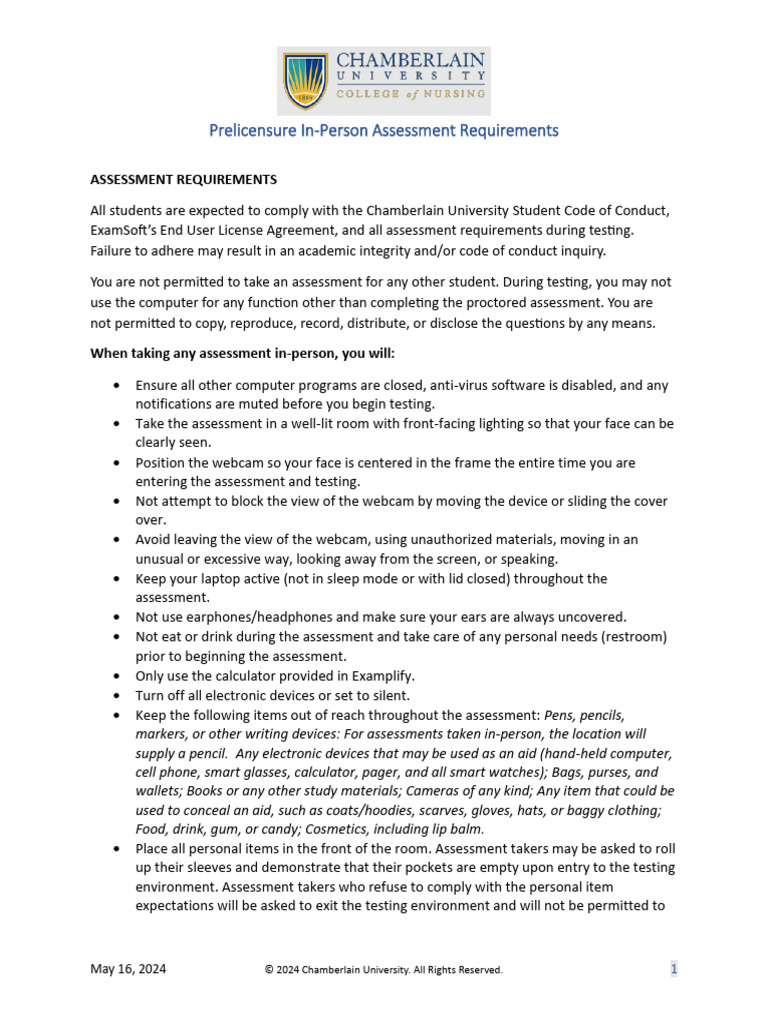 FINAL - PreL In-Person Assessment Requirements 3 | PDF | Computing