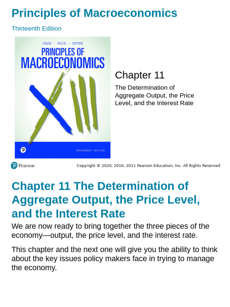The Determination of Aggregate Output, The Price Level, and The ...