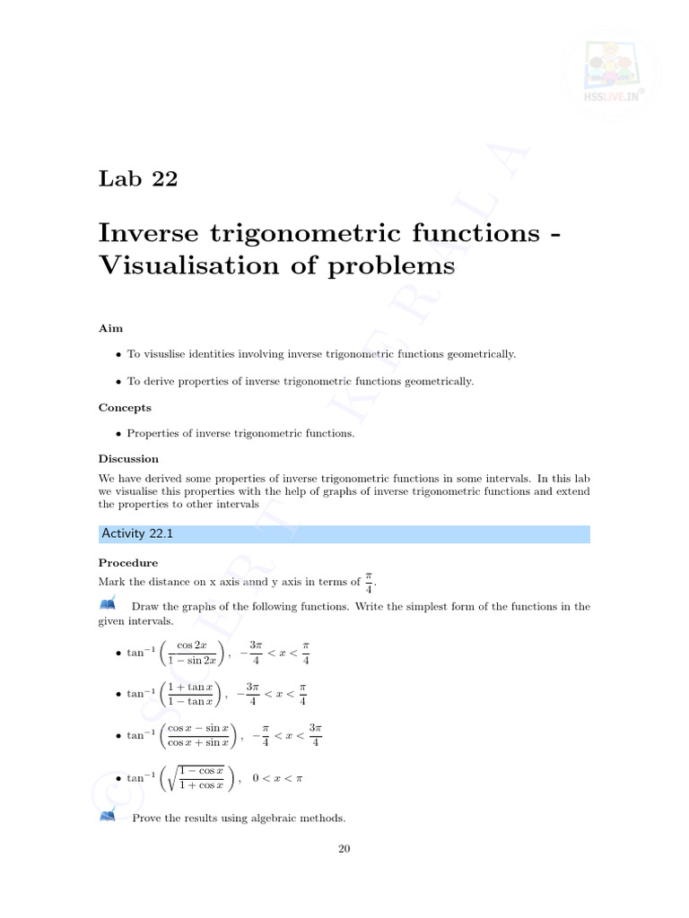 Hsslive Xii Maths Lab Manual Scert 22 | PDF | Trigonometric Functions | Function (Mathematics)
