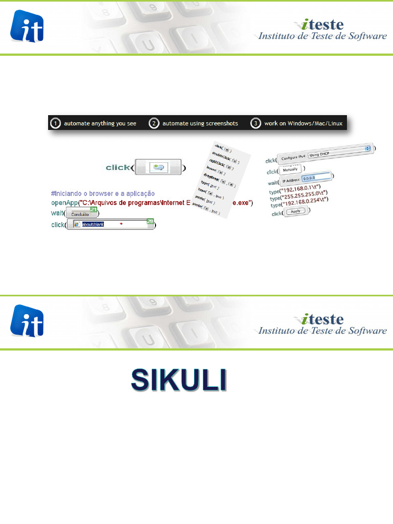 Uso Do Sikuli para Automaao | PDF | Interfaces gráficas do usuário | Linguagem de script