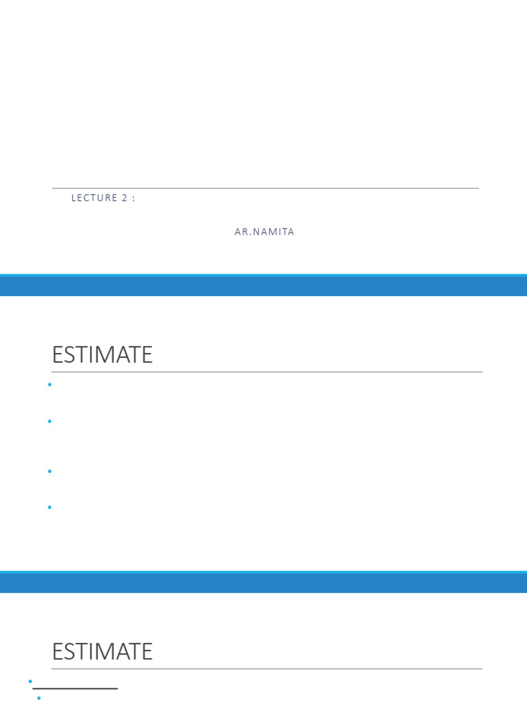 Introduction To Various Types of Estimate | PDF | Area | Measurement