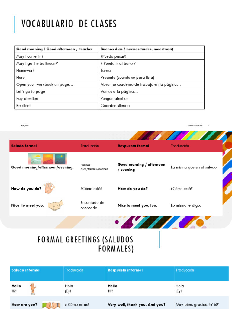 Formal Greetings (Saludos Formales) | PDF