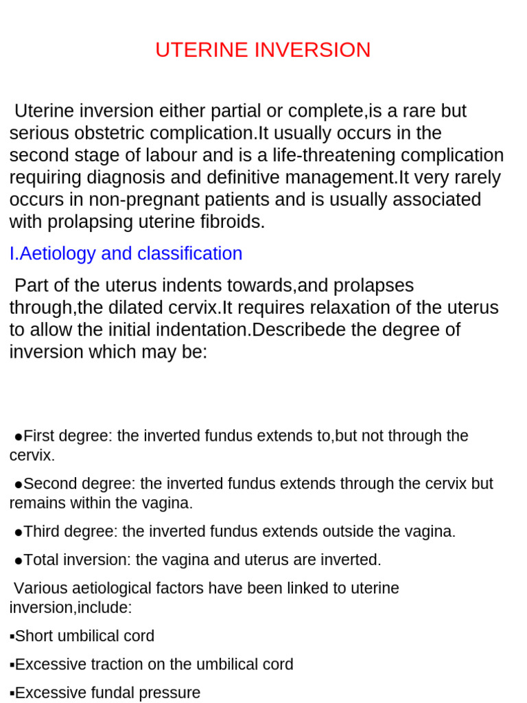 Uterine Inversion | PDF | Childbirth | Uterus