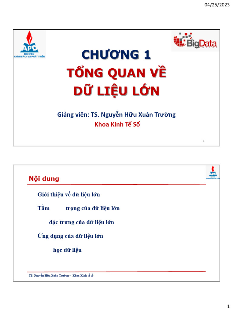 Chuong 1 - Tong Quan Ve Big Data - Truong | PDF