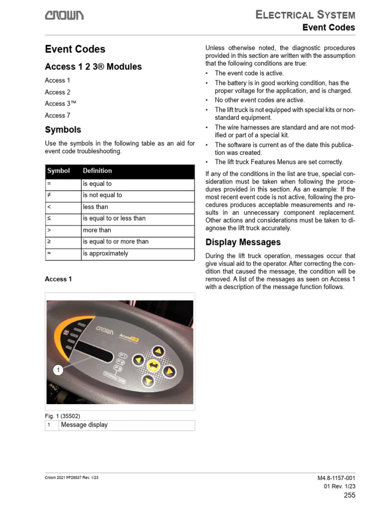 Crown 2311 Codes | PDF | Electrical Resistance And Conductance | Voltage