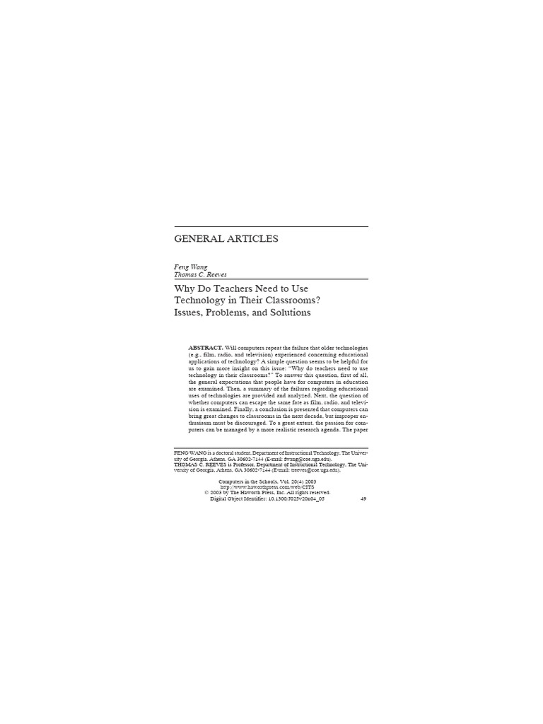 Teachers' Technology Integration Challenges | PDF | Teachers ...